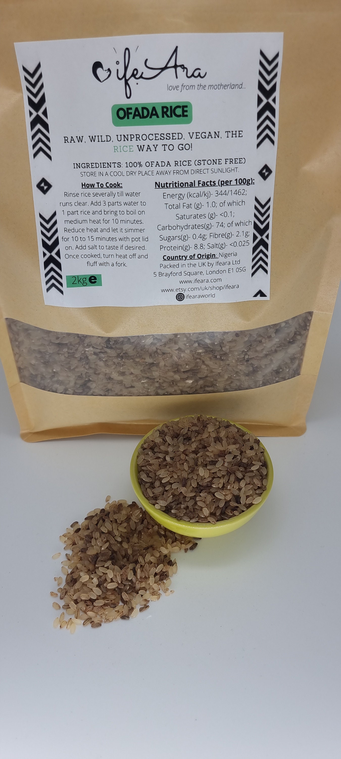 Organic Ofada Rice (african Brown / Wild Rice) - Stone Free - Etsy
