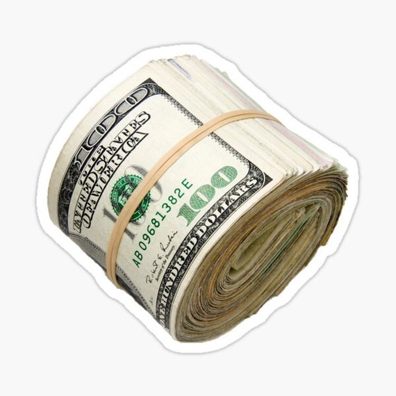 Stack of Cash Rolled up Money Jingle It Folds Sticker - Etsy
