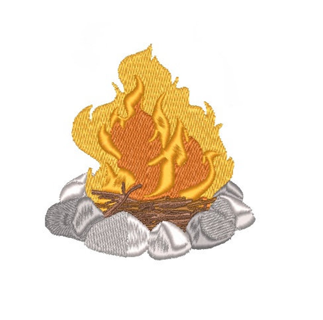 Campfire Wood Burning Fireplace Fire Patch for Garments Tote Bag ...