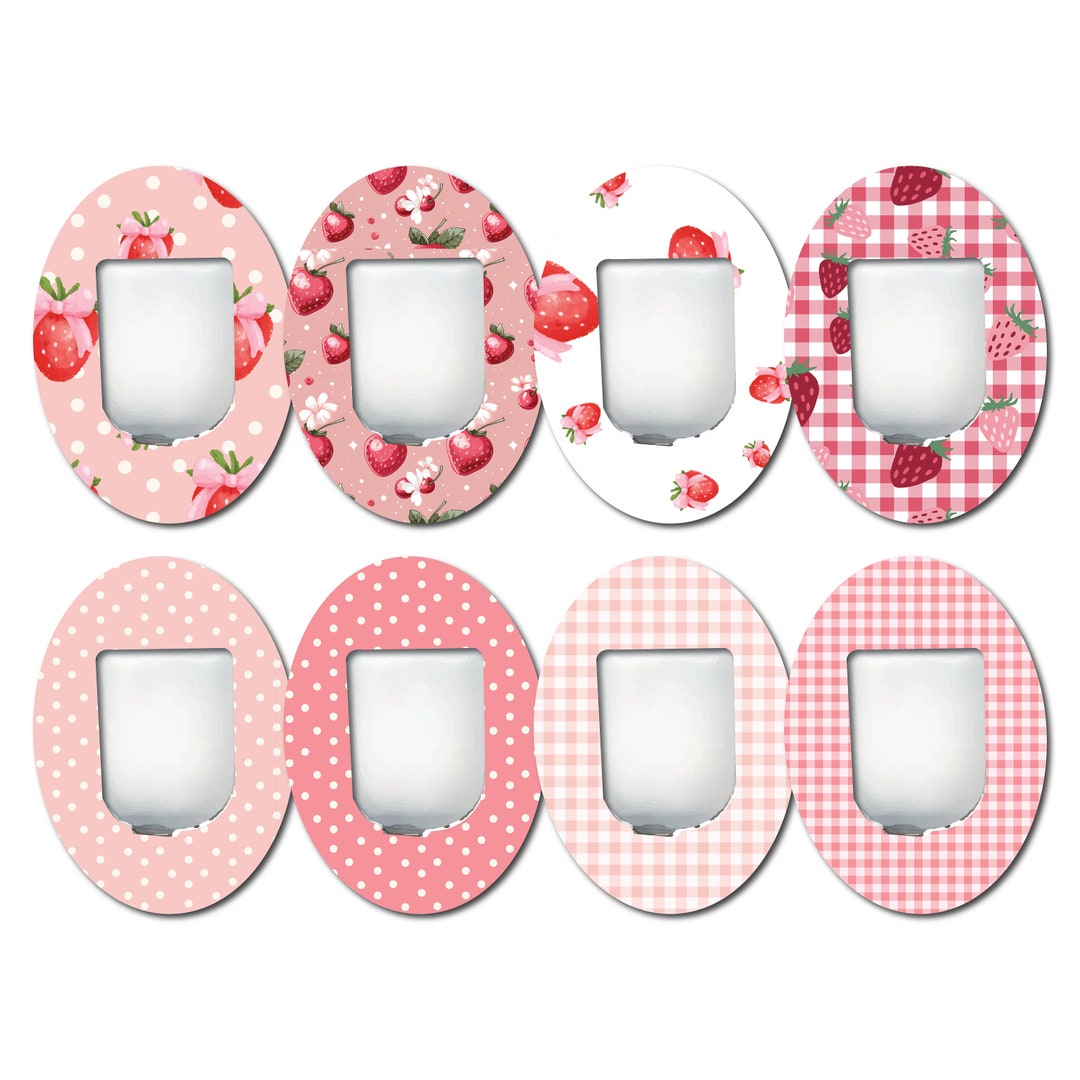 Strawberry Coquette Collection Omnipod- Set of 8 Patch Overlay for CGM Monitor - Etsy