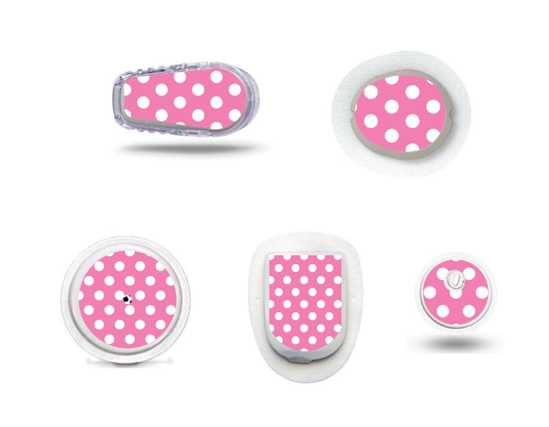 Pink Polka Dot CGM Sensor Sticker for Freestyle Libre, Dexcom, Omnipod ...