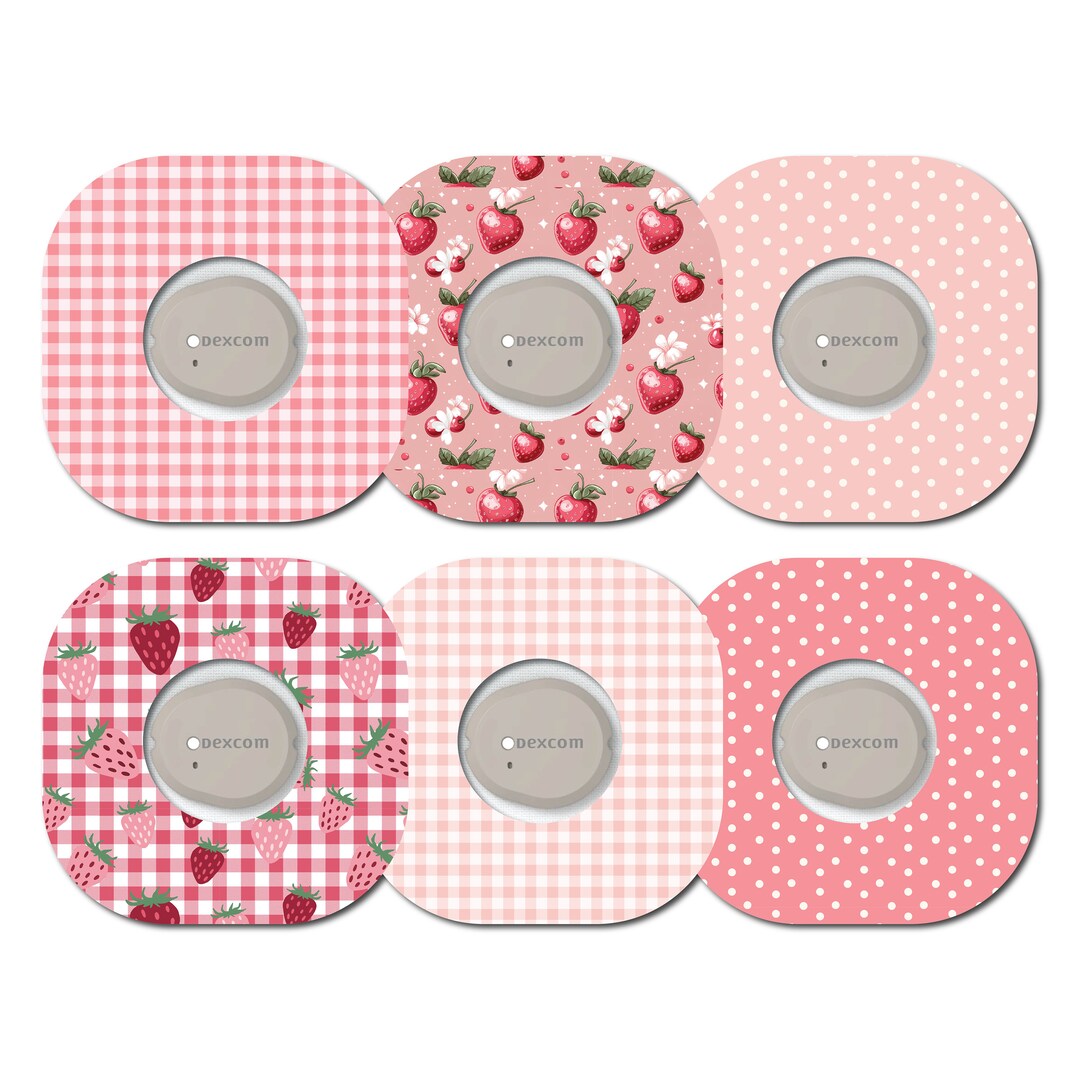 Strawberry Coquette Bundle Dexcom G7 Set of 6 Patch Sticker Overlay for ...