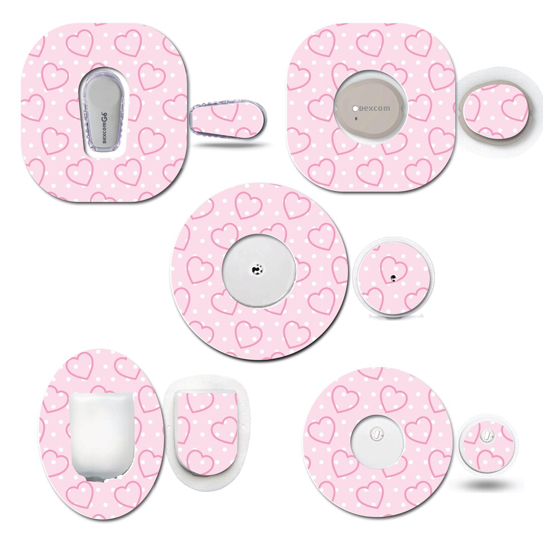 Pretty Pink Hearts Continuous Glucose Monitor (CGM) Decorative Patch ...