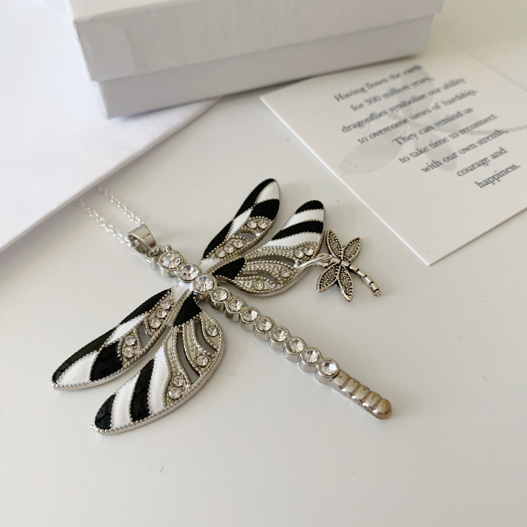 Black and White Dragonfly, Zebra Dragonfly and Baby Keepsake Pendant ...