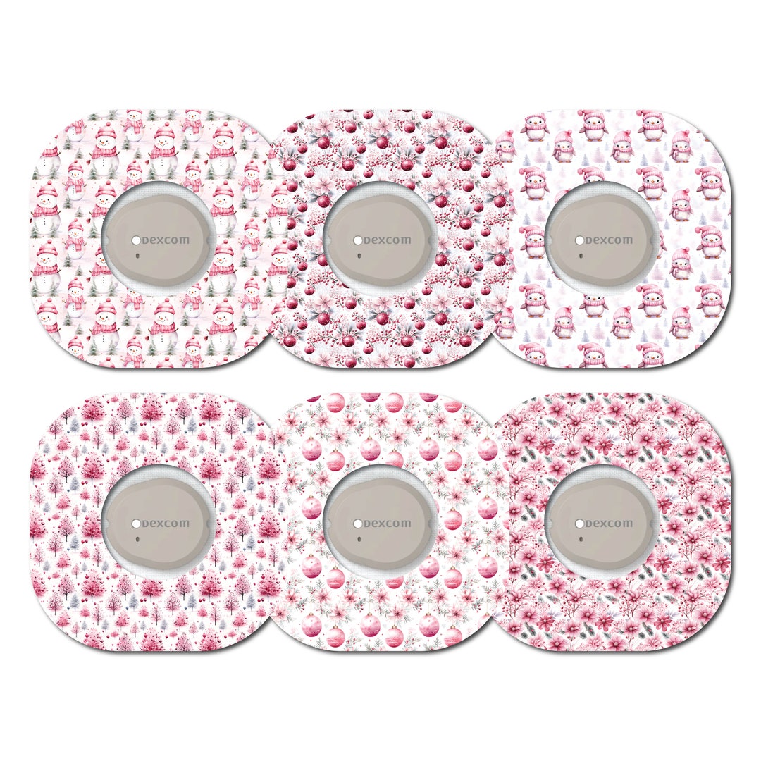 Pink Christmas Collection Dexcom G7- Set of 6 Patch Overlay for CGM ...