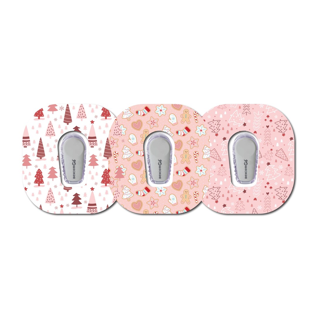 Christmas in Pink Collection Dexcom G6 Set of 3 Patch Overlay for CGM ...