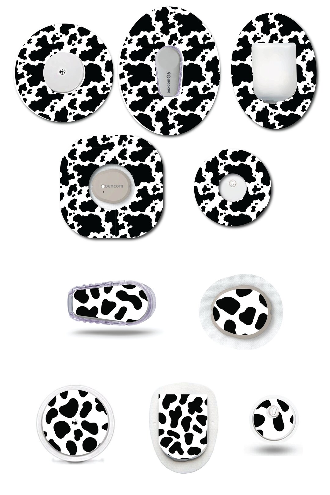 Cow Print Continuous Glucose Monitor CGM Decorative Over Patch and ...