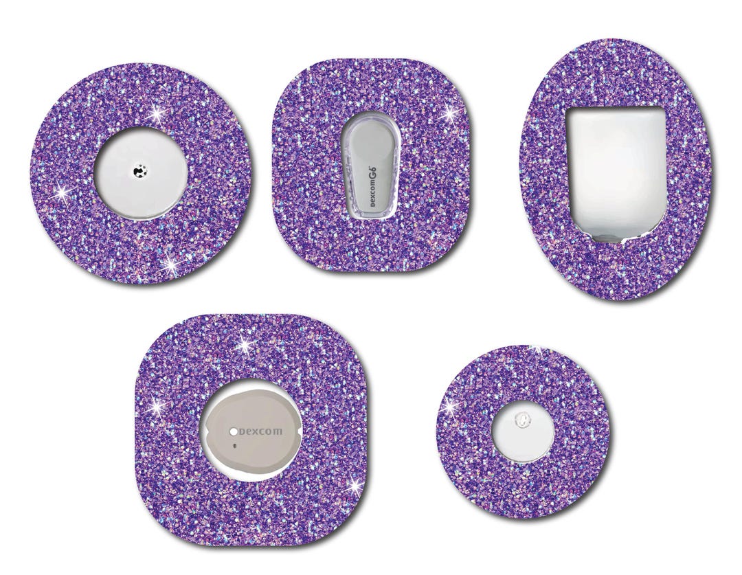 Purple Glitter Look CGM Patch for Freestyle Libre, Dexcom, Omnipod ...