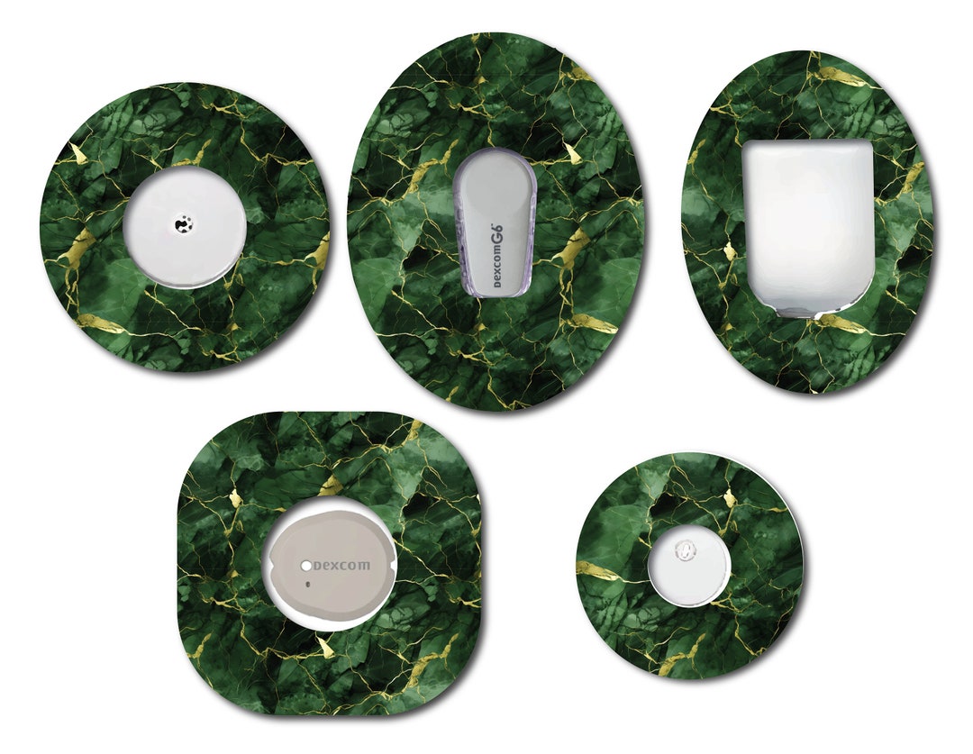 Green Marble Look CGM Patch for Freestyle Libre, Dexcom, Omnipod ...