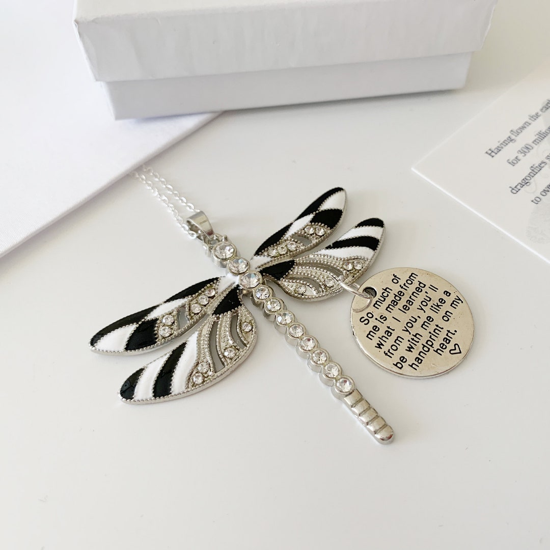 Black and White Dragonfly, Zebra Dragonfly Memorial Keepsake Pendant ...
