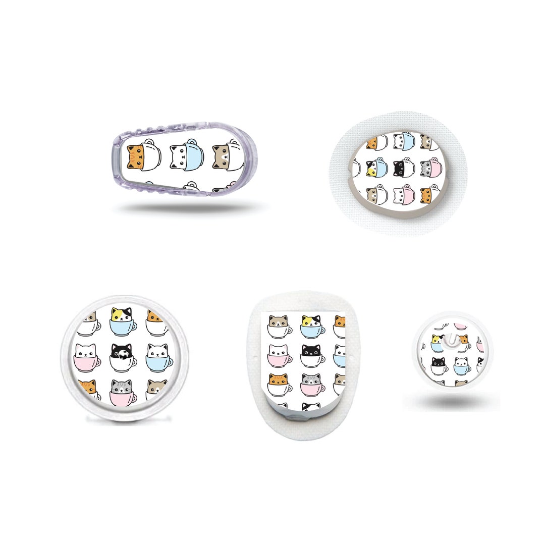 Teacup Cats CGM Sensor Stickers for Freestyle Libre, Dexcom, Omnipod ...