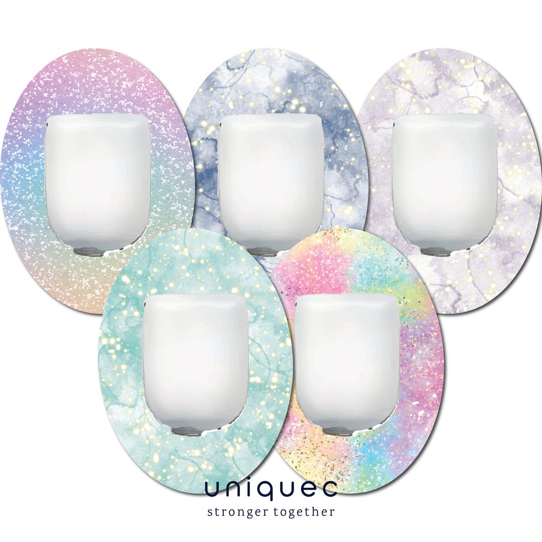 Omnipod Pastel Bundle Collection Set Of 5 Patch Sticker Overlay For Cgm