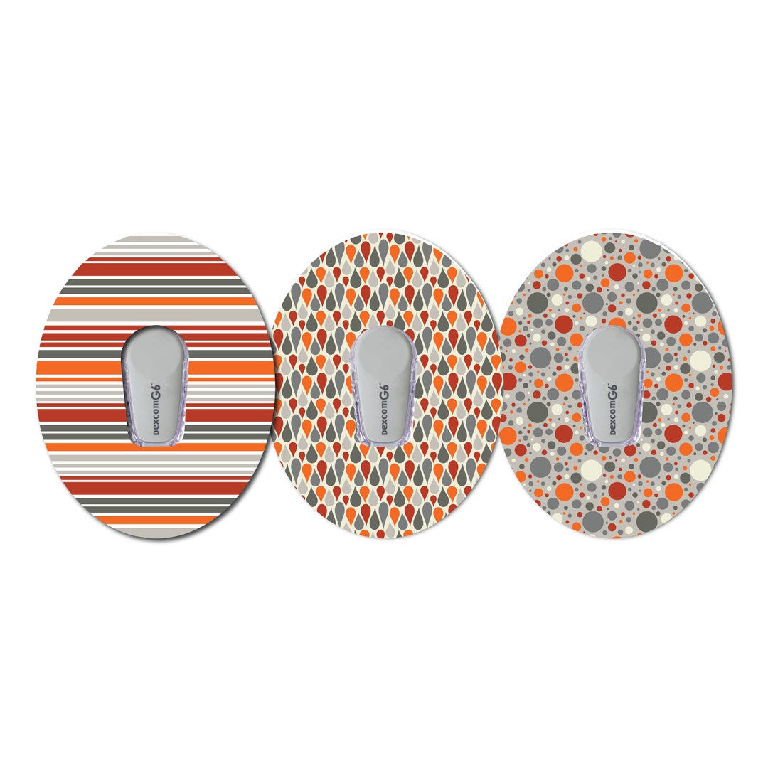 Masculine Orange Dexcom G6 Bundle Set of 3 Patch Sticker Overlay for ...