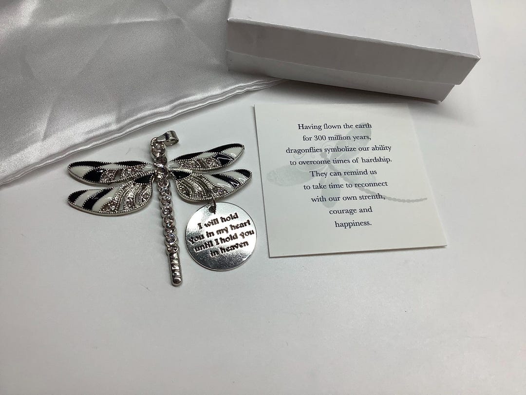 Black and White Zebra Dragonfly Pendant Necklace Keychain Ornament ...