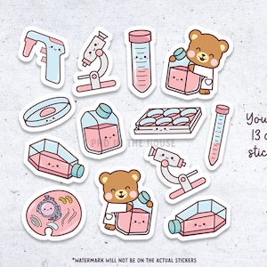 Cute Cell Culture Vinyl Sticker Sheet, Science Biology Stem Cells ...
