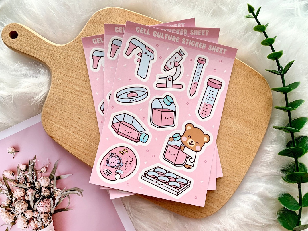 Cell Culture Stickers Set, Molecular Biology, Biochemistry, Pharmacy ...