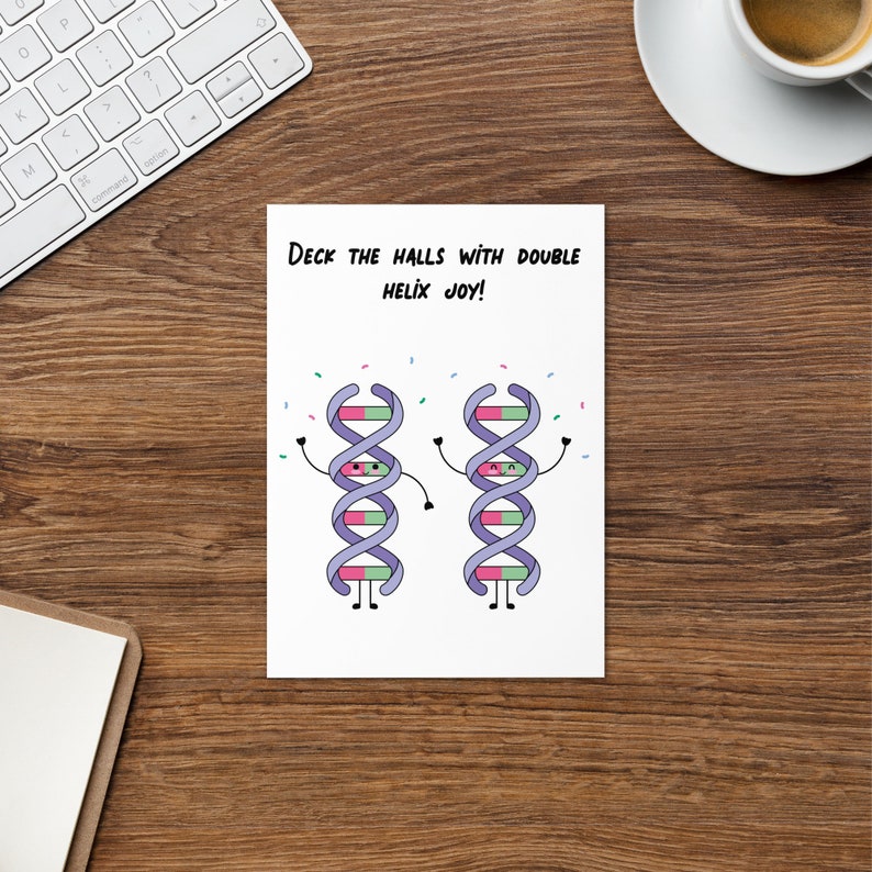 Science Christmas Card for Molecular Biologist, Science Teachers, DNA ...