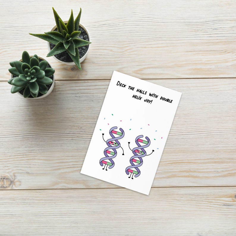 Science Christmas Card for Molecular Biologist, Science Teachers, DNA ...