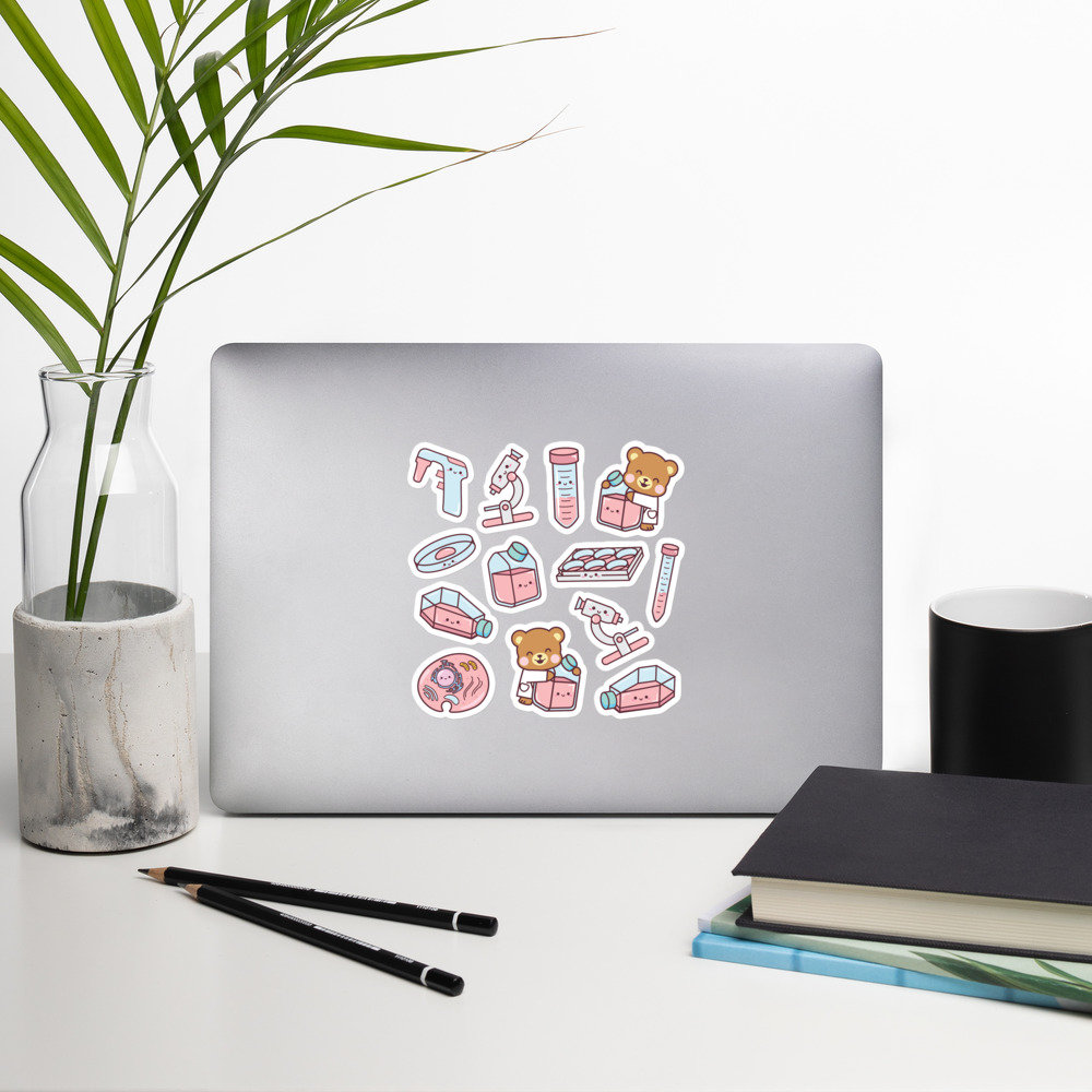 Cute Cell Culture Vinyl Sticker Sheet, Science Biology Stem Cells ...
