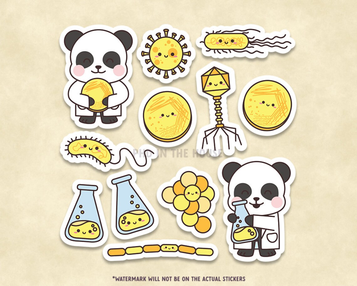 Cute Microbiology Stickers, Microbiologist Laptop Decal, Female ...