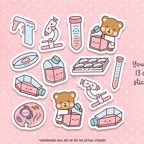 Cute Cell Culture Vinyl Sticker Sheet Science Biology Stem - Etsy