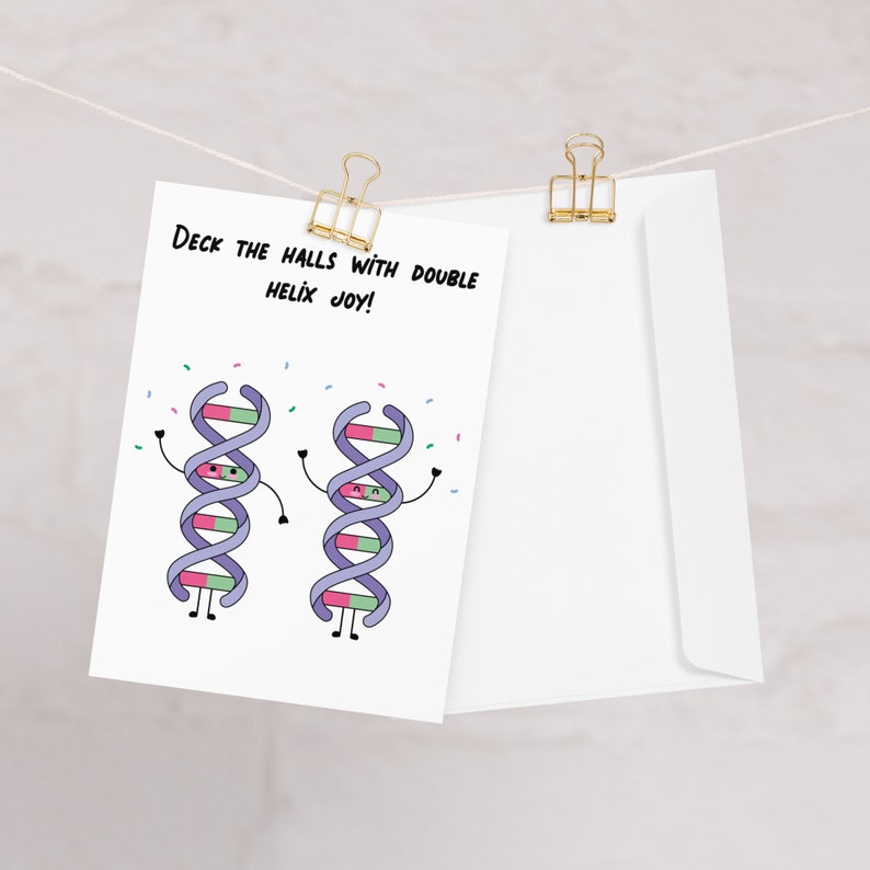 Science Christmas Card for Molecular Biologist, Science Teachers, DNA ...