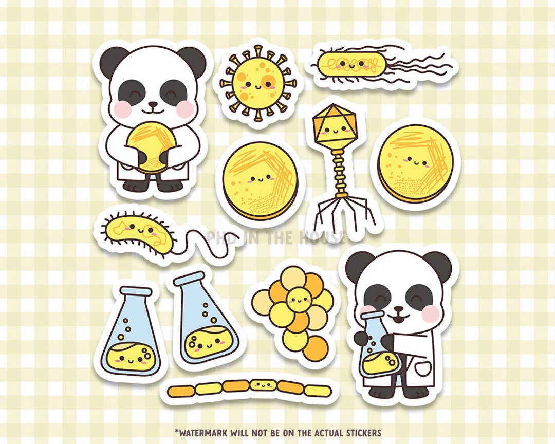 Cute Microbiology Stickers, Microbiologist Laptop Decal, Female ...