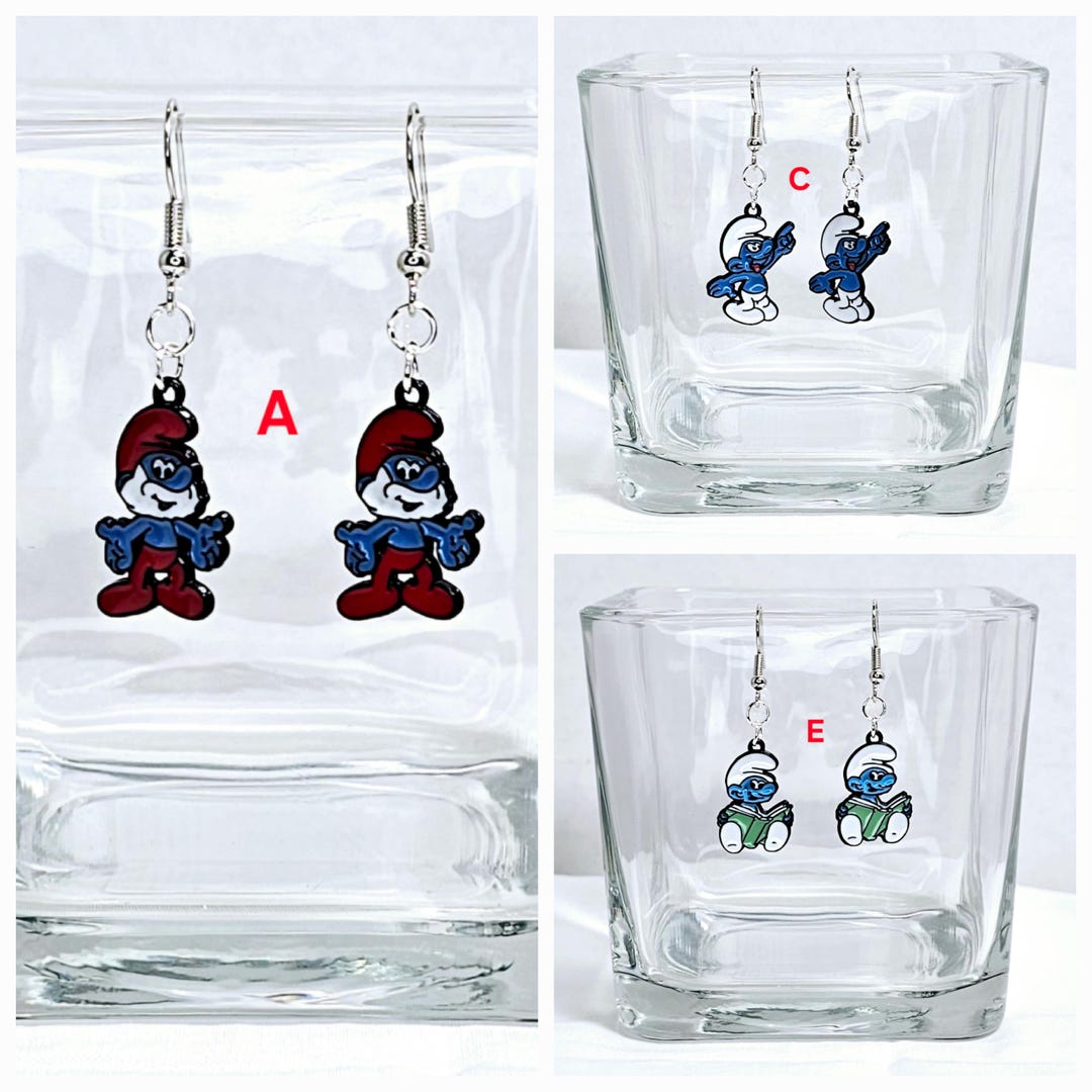 Smurfs Inspired Charm Earrings - Etsy