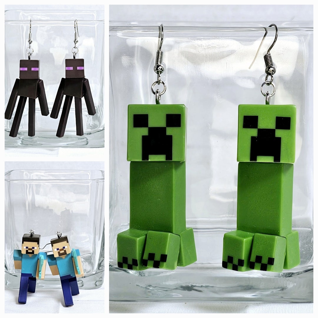 Minecraft Inspired Toy Earrings - Etsy