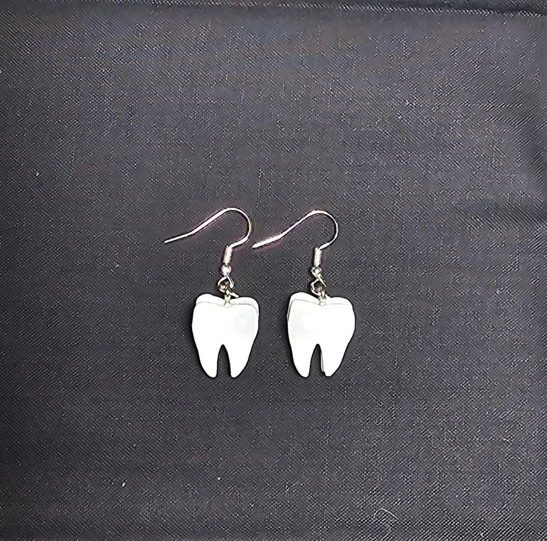 Creepy Small Teeth Toy Earrings - Etsy