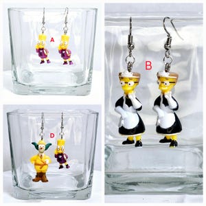 Mini Simpsons Inspired Toy Earrings - Etsy