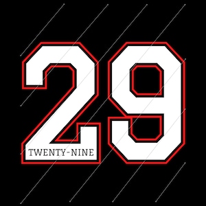 Number 29 SVG: Sport Birthday Anniversary Design (digital Download) - Etsy