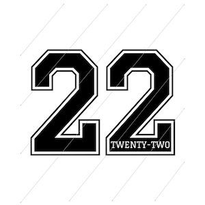 22 Twenty-two Svg, Number 22, PNG, SVG, Numerical Design, Sports Number ...