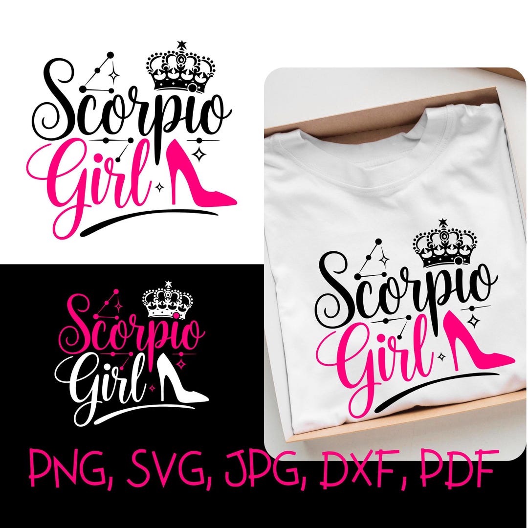 Scorpio Zodiac Instant Download, Scorpio Girl, PNG, SVG, Birthday ...