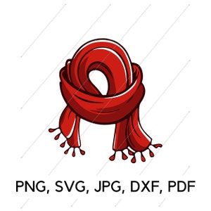 Red Scarf SVG File, Scarf Vector, PNG,SVG, Scarf Themed, Clip Art ...