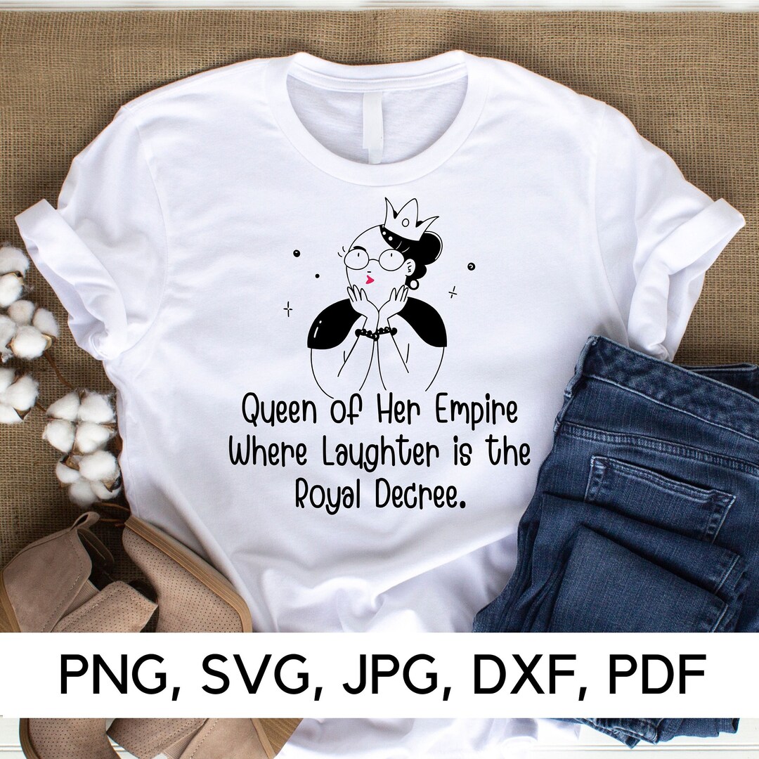 Funny Queen Crown Illustration, PNG, SVG, Queen of Laughter, Quirky ...