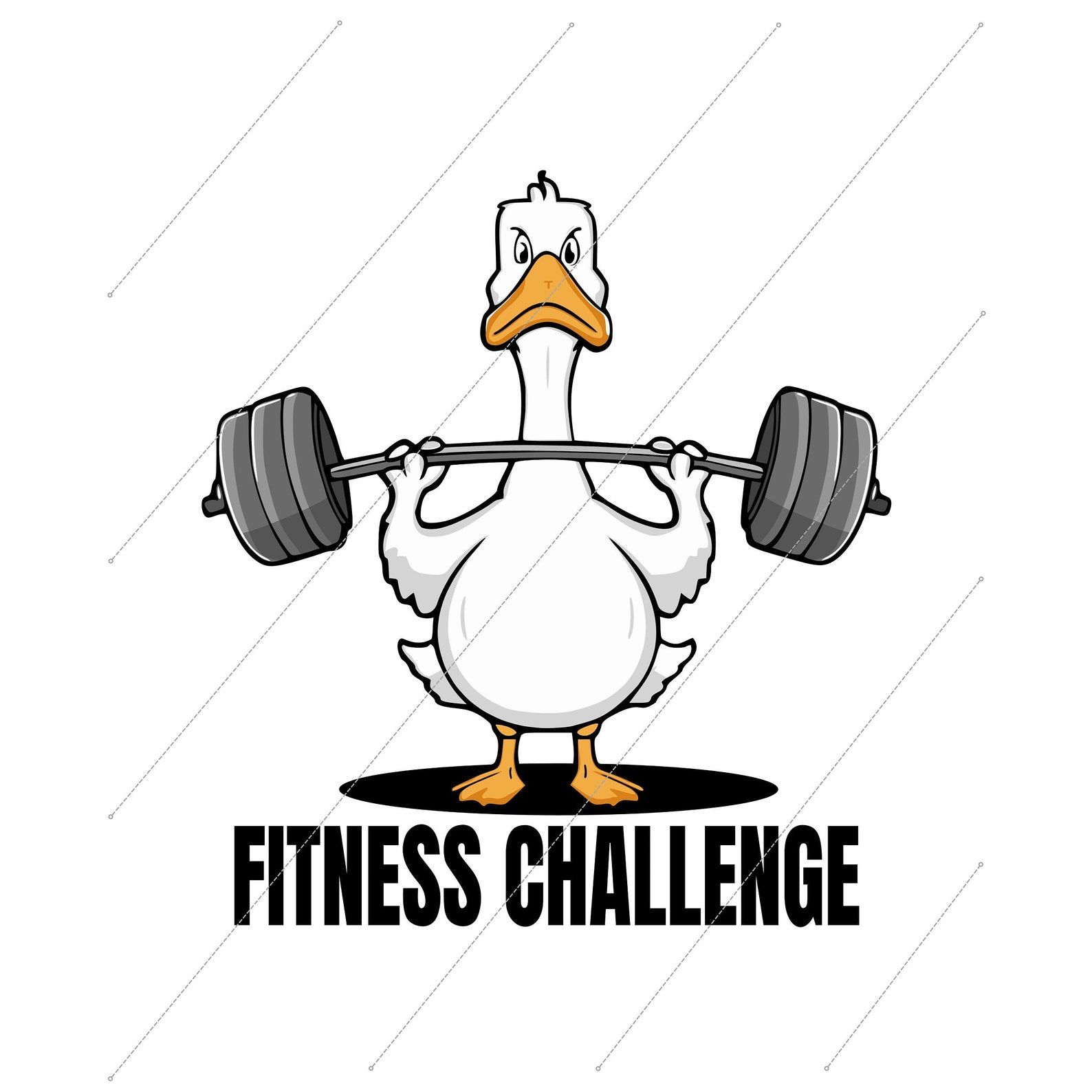 Funny Goose Weightlifting Design: Gym Humor Illustration (digital ...