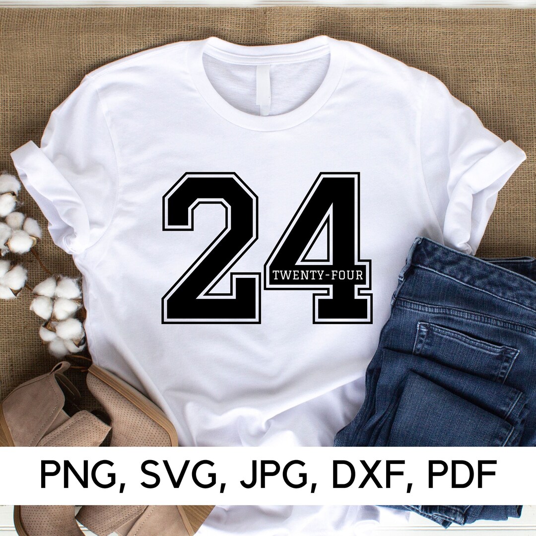 24 Twenty-four Svg, Number 24 Svg, PNG, SVG, Birthday Number, Anniversary 24, Numerical Design ...