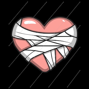 Bandaged Heart Svg File, Mending Heart Clipart, PNG, SVG, Love and ...