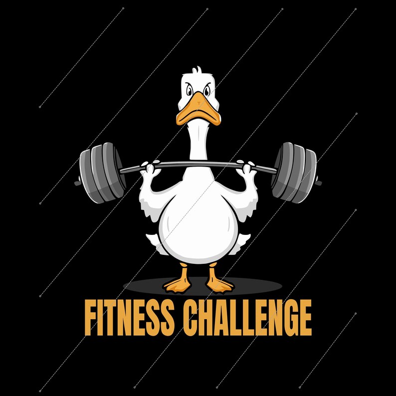 Funny Goose Weightlifting Design: Gym Humor Illustration (digital ...