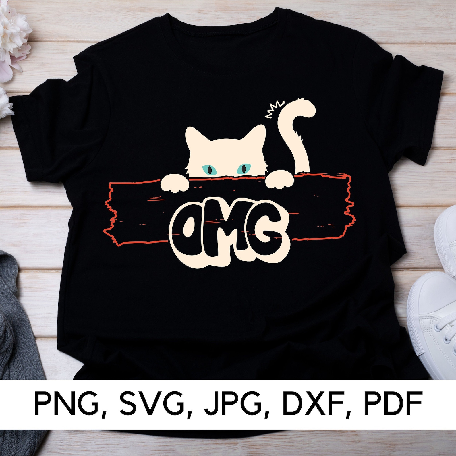 OMG Surprised Cat Svg File Cat Svg Png SVG Funny Cat Svg - Etsy