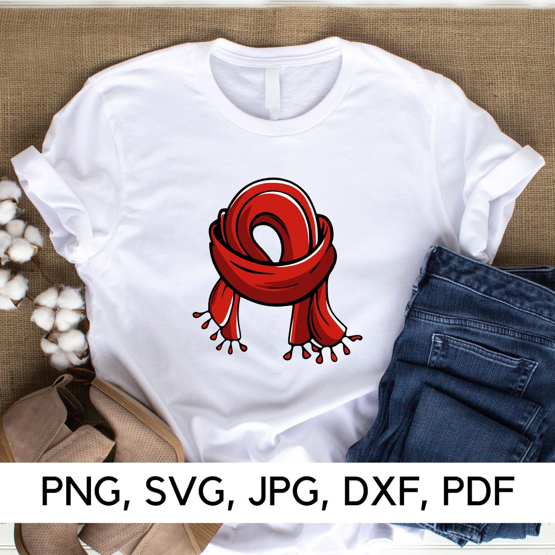 Red Scarf SVG File, Scarf Vector, PNG,SVG, Scarf Themed, Clip Art ...