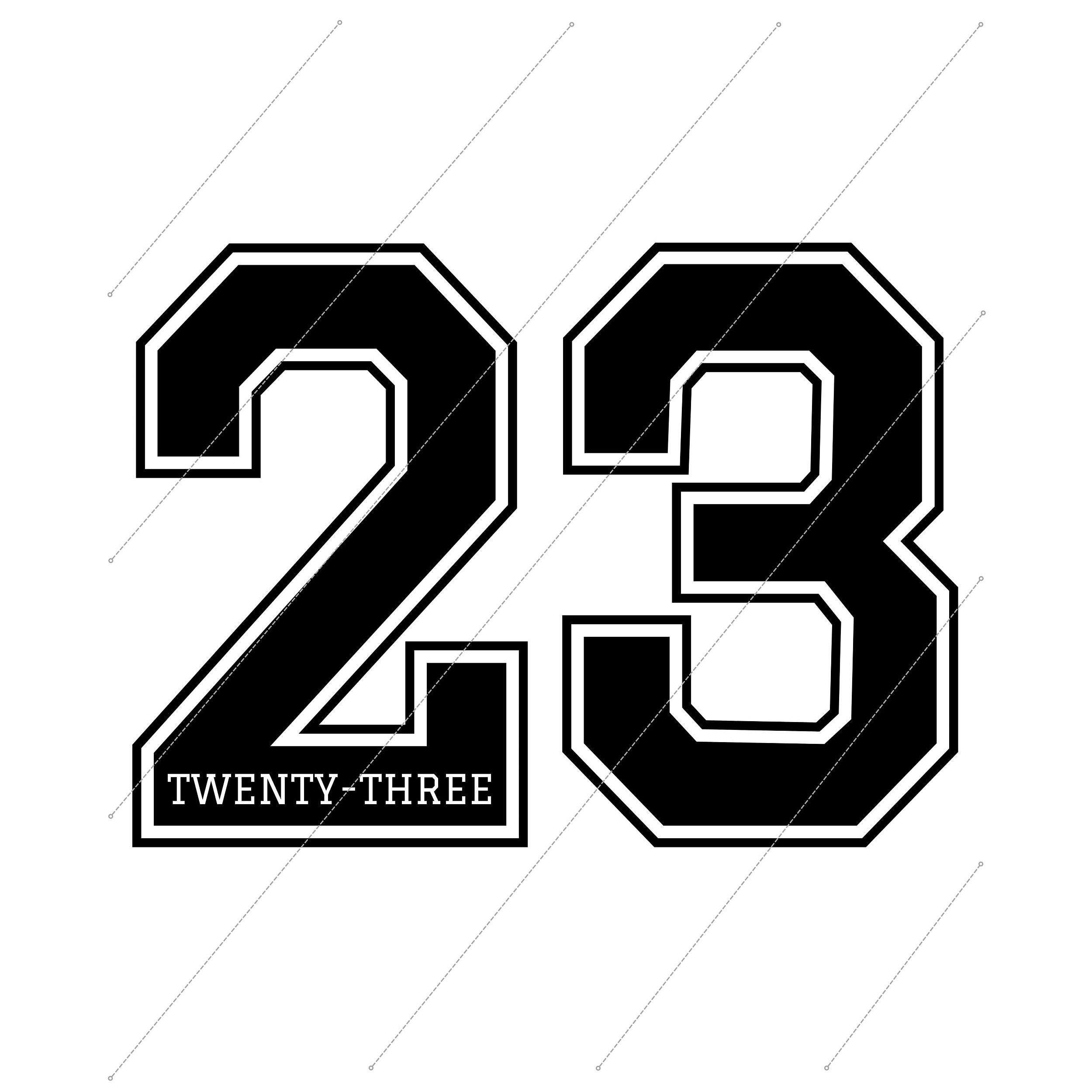 Number 23 SVG: Sports Birthday Anniversary Design (digital Download ...