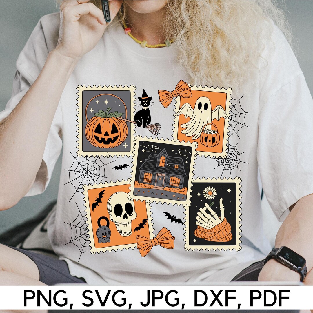 Spooky Stamp Instant Download, PNG, SVG, Halloween 2025, Haunted Mail ...