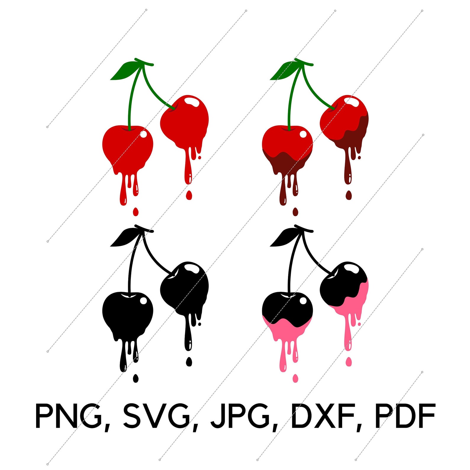 Cherry Melting Svg File, Cherry Theme, PNG, SVG, Cherry Chocolate ...