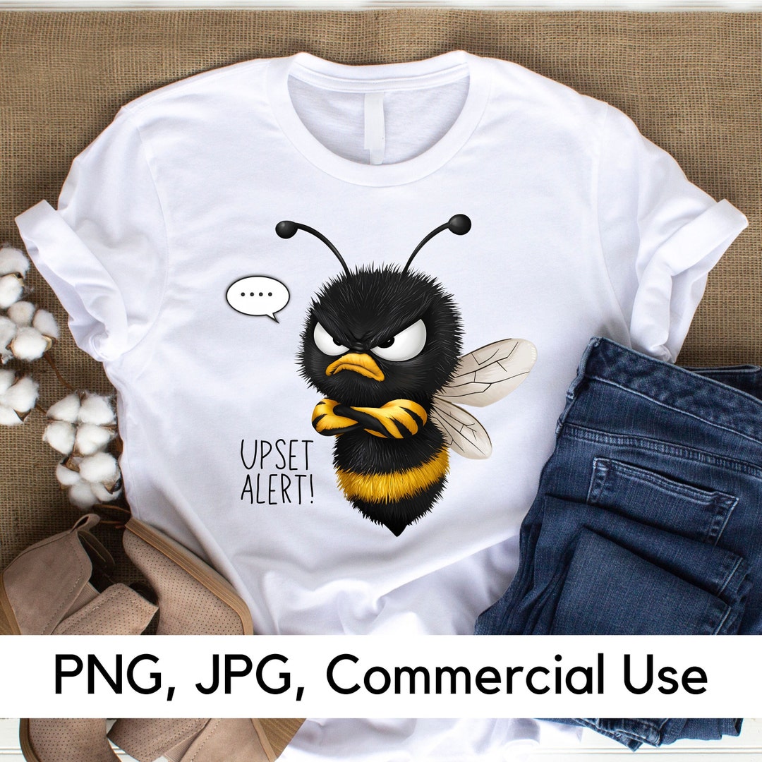 Upset Alert! Instant Download, Grumpy Bee. PNG, Image File, Funny Bee ...