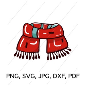 Red Scarf SVG File, Scarf Vector, PNG,SVG, Scarf Themed, Clip Art ...