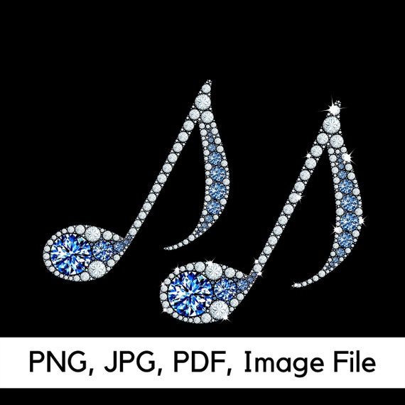 Diamonds Music Notes Diamond Mosaic Download PNG Image | Etsy