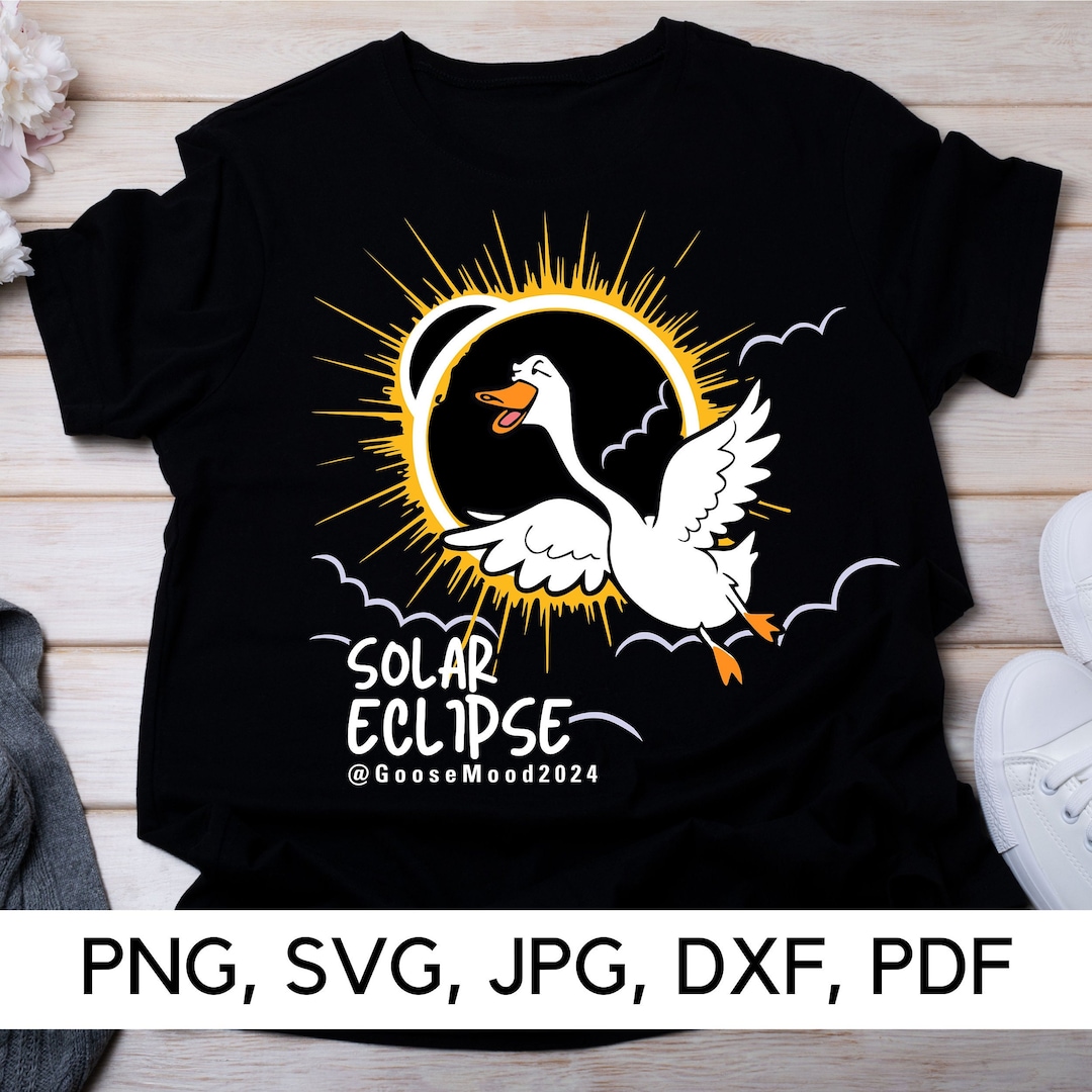 Hilarious Eclipse Scene, Solar Eclipse Humor, PNG, SVG, Quirky Goose ...