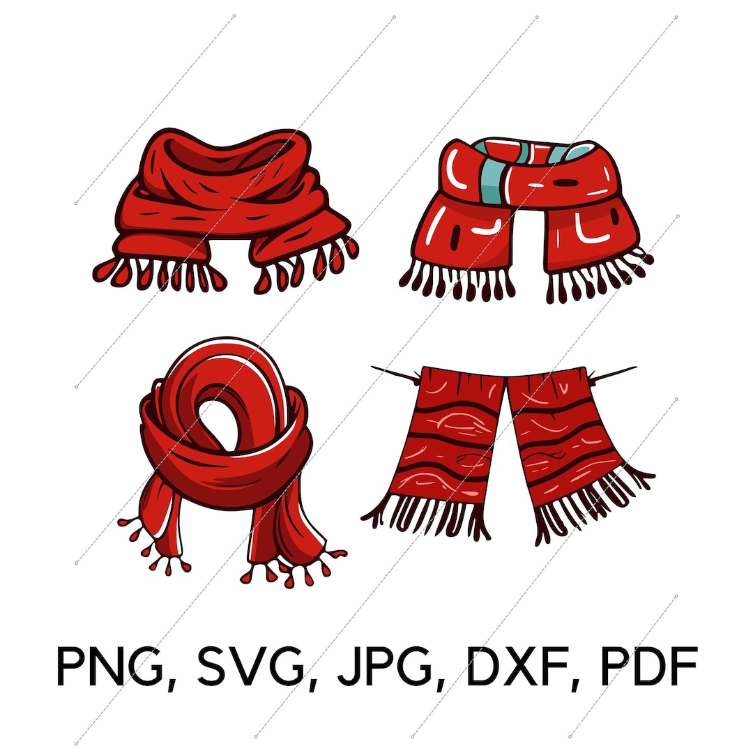 Red Scarf SVG File, Scarf Vector, PNG,SVG, Scarf Themed, Clip Art ...